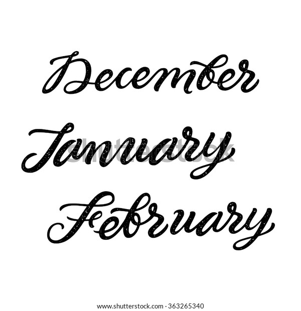 Stock vektor „December January February Vector Hand Written“ (bez ...