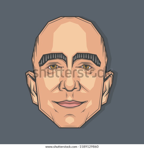 December2019 Jeff Bezos Portrait Art Symmetrical Stock Vector (Royalty ...