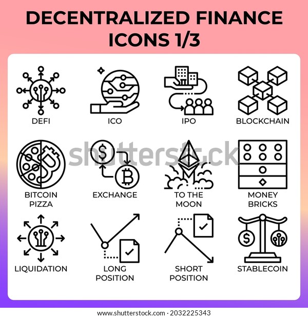 Decentralized Finance Defi Icon Set Modern Stock Vector (Royalty Free ...