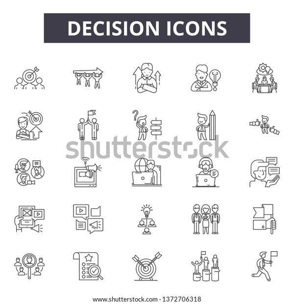 Decision Line Icons Signs Vector Set Stock Vector (Royalty Free ...