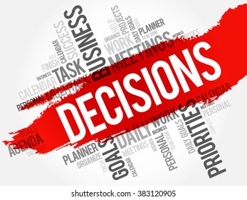 Decisions Word Cloud Business Concept Stock Vector (Royalty Free ...