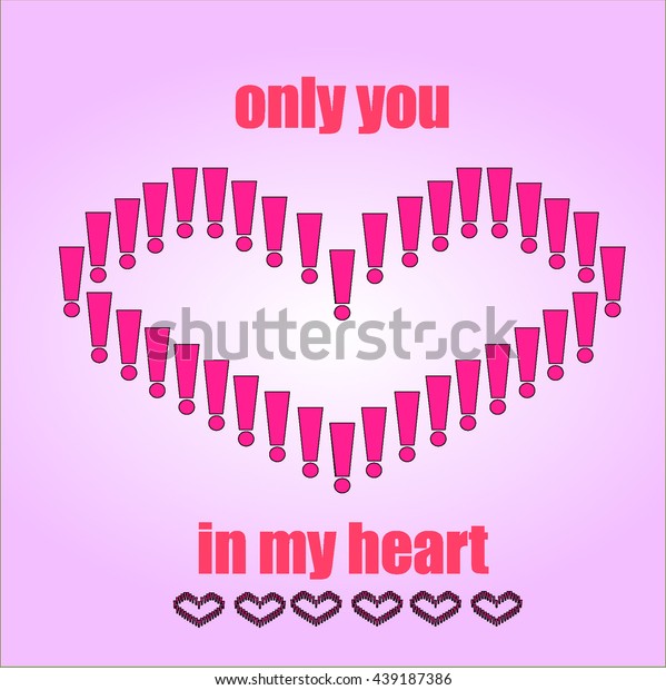 Declaration Love Heart Consisting Exclamation Marks Stock Vector ...