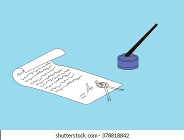 Declaration Seal Isolated Document Printing Inkwell Stock Vector ...