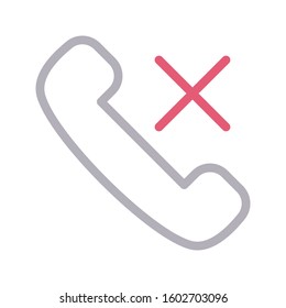 Decline Call Vector Color Line Icon Stock Vector (Royalty Free ...