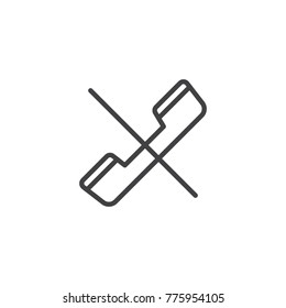 Declined Call Line Icon Outline Vector Stock Vector (Royalty Free ...
