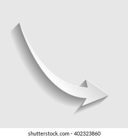 Declining Arrow Sign Paper Style Icon Stock Vector (Royalty Free ...