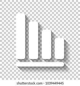 Declining Graph Line Icon White Icon Stock Vector (Royalty Free ...