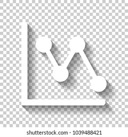 Declining Graph Line Icon White Icon Stock Vector (Royalty Free ...
