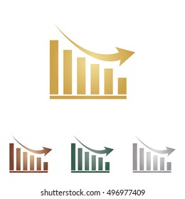 Declining Graph Sign Metal Icons On Stock Vector (Royalty Free ...