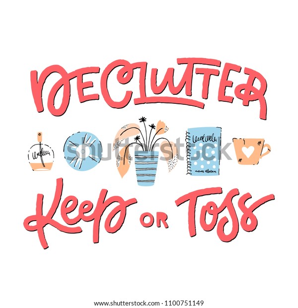 Declutter Hand Drawn Illustration Lettering Getting Stock Vector ...