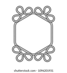 Decorated Rope Frame Shape Hexagon Isolated Stock Vector (Royalty Free ...
