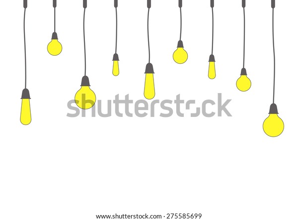 Decoration Art Hanging Light Bulbs Vector 스톡 벡터(로열티 프리) 275585699