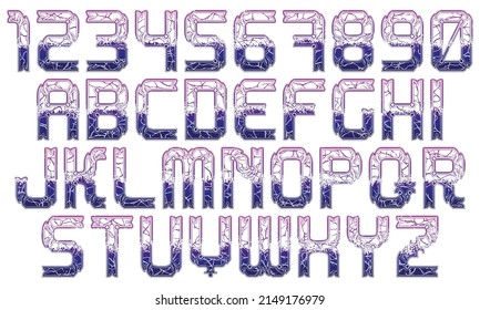 Decorative Alphabet Numbers On White Backgroundvector Stock Vector ...