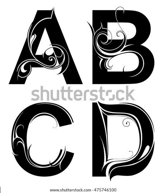 Decorative Alphabet Set Font Type B 库存矢量图（免版税）475746100 | Shutterstock