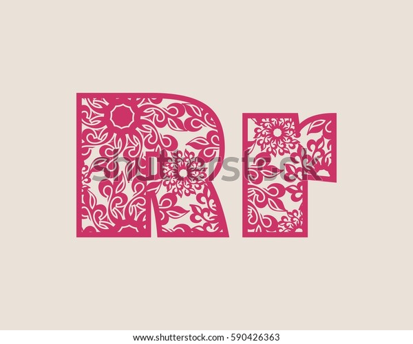 Decorative alphabet vector font. Letter R. Typography for headlines ...