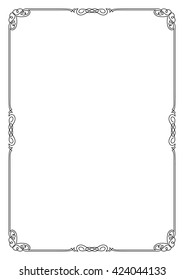 Decorative Black Frame A4 Page Format Stock Vector (Royalty Free ...