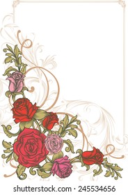 Decorative Blank Roses Stock Vector (Royalty Free) 245534656 | Shutterstock