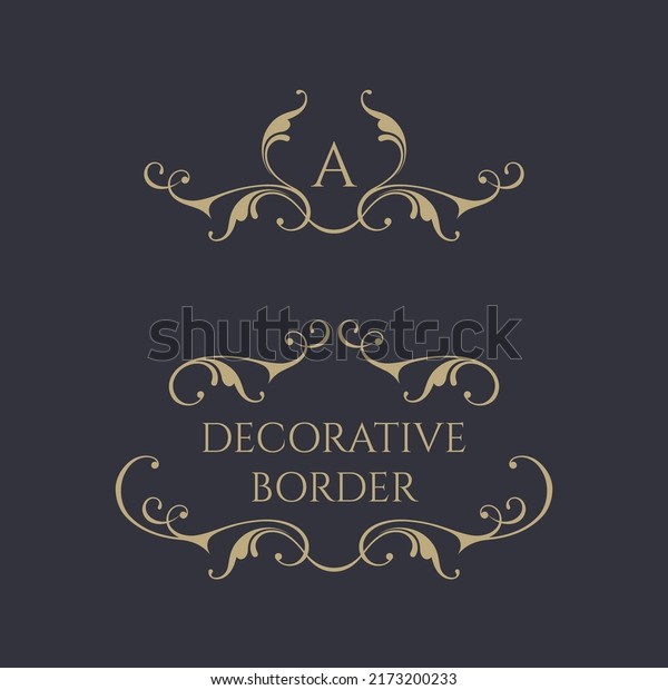 Bordes decorativos. Tarjetas gráficas de diseño,: vector de stock ...
