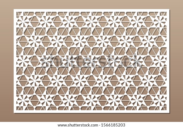Decorative Card Cutting Linear Square Geometric Stock Vector (Royalty ...