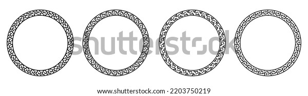 Decorative Circle Frame Vectors Illustration Stock Vector (Royalty Free ...
