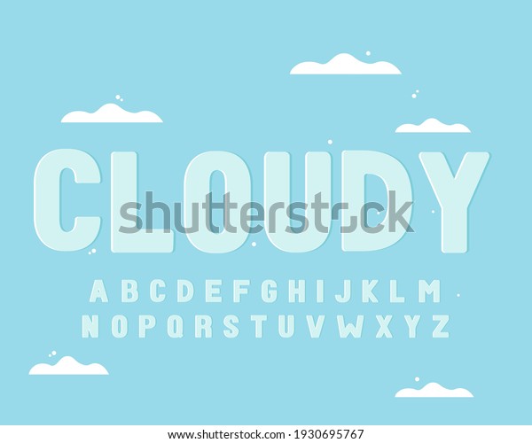 Decorative Cloudy Font Alphabet Stock Vector (Royalty Free) 1930695767 ...