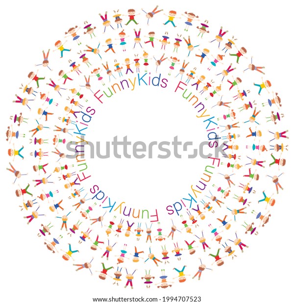 Decorative Colorful Round Border Funny Cartoon Stock Vector (Royalty ...