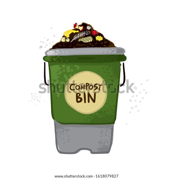 Decorative Compost Bin Soil Food Waste Stock Vector (Royalty Free ...