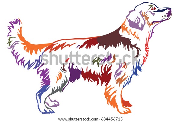 Decorative Contour Portrait Standing Profile Dog Stock Vector (Royalty ...