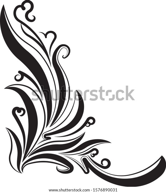 Decorative Corner Floral Branch Your Design Stock Vector (Royalty Free ...