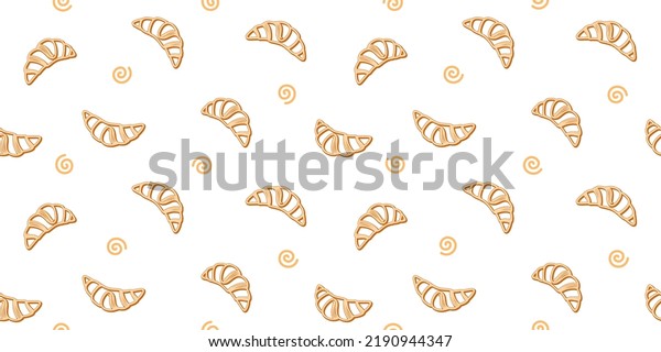 Decorative Croissants Small Spirals On White Stock Vector (Royalty Free ...