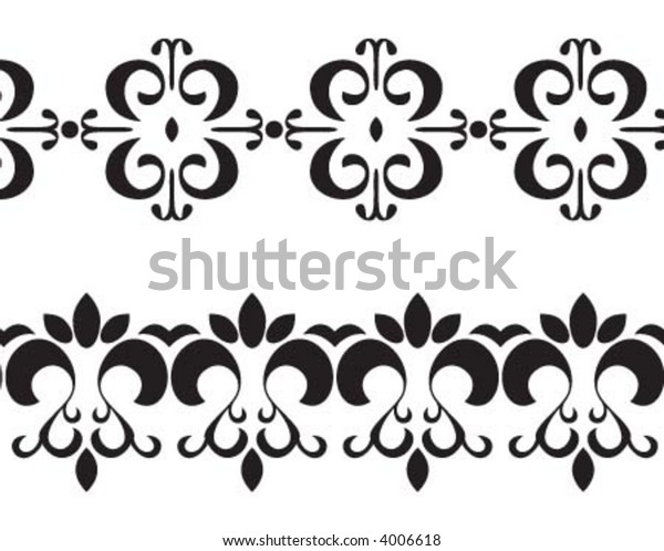 Decorative Curvy Borders Black Stock Vector (Royalty Free) 4006618 ...