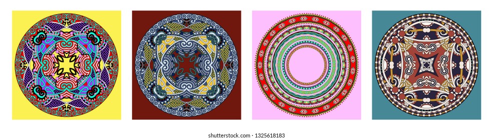 Decorative Design Circle Dish Template Round Stock Vector (Royalty Free ...