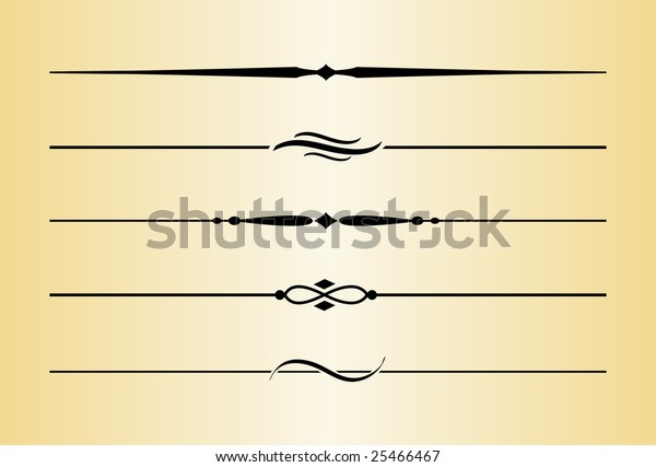 Decorative Dividing Lines 5 5 Black Stock Vector (Royalty Free ...