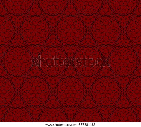 Decorative Floral Ornament Seamless Pattern Red Stock Vector (Royalty ...