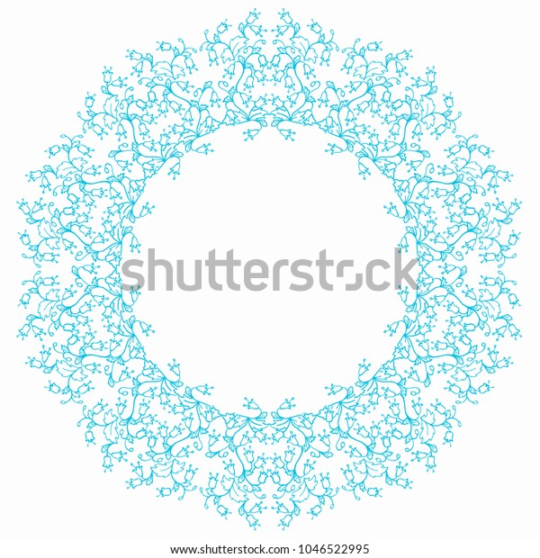 Decorative Floral Round Border Blue Flowers Stock Vector (Royalty Free ...