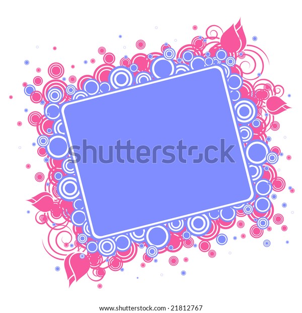 Decorative Frame Blue Pink Isolated On Stock Vector (Royalty Free ...