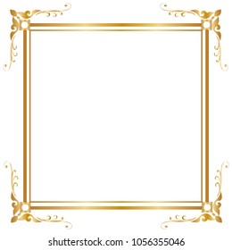 Decorative Frame Border Square Frame Golden Stock Vector (Royalty Free ...