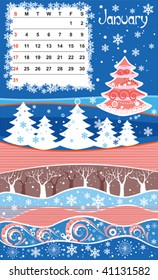 Decorative Frame Calendar January Stock Vector (Royalty Free) 41131582 ...