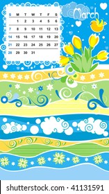 Decorative Frame Calendar March Stock Vector (Royalty Free) 41131591 ...