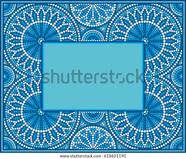 Decorative Frame Dot Painting Blue Color Stock Vector (Royalty Free ...
