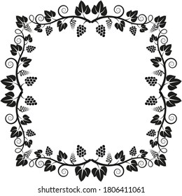 Decorative Frame Grapevine Vector Illustration Stock Vector (Royalty ...