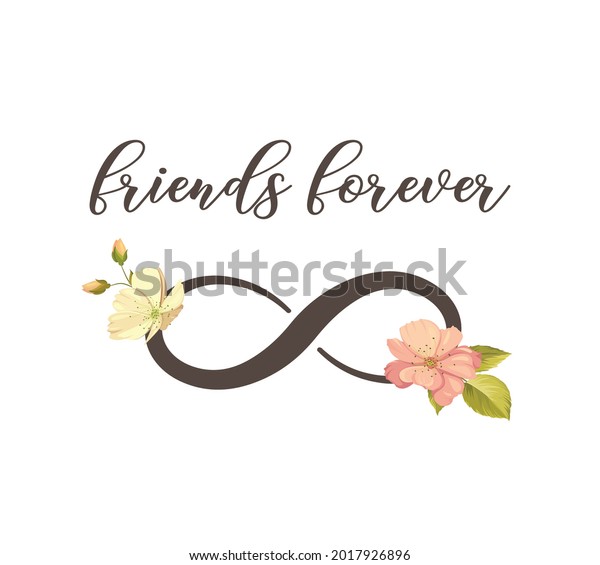 Decorative Friends Forever Slogan Infinity Symbol Stock Vector (Royalty ...