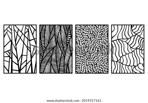 Decorative Geometric Stencils Cut Files Set Stock Vector (Royalty Free ...