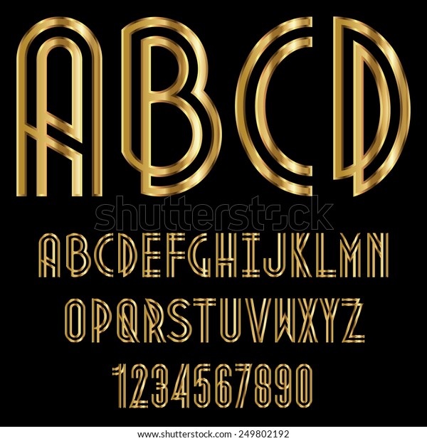 Decorative Gold Font Stock Vector (Royalty Free) 249802192 | Shutterstock