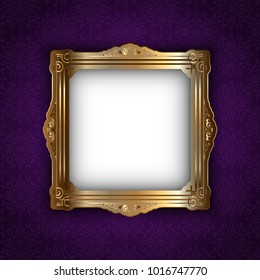 Decorative Gold Frame On Purple Elegant Stock Vector (Royalty Free ...