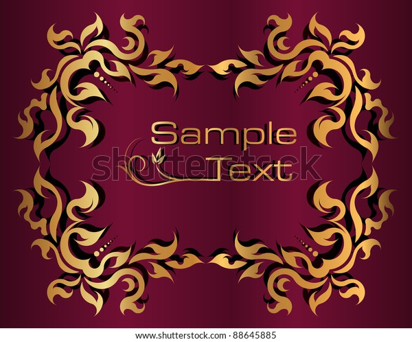 Decorative Gold Frame Text Vector Stock Vector (Royalty Free) 88645885 ...