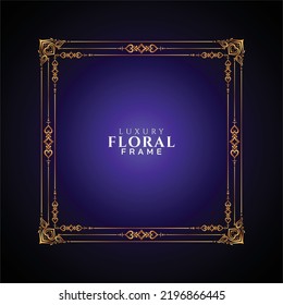 Decorative Golden Frame Design Violet Classic Stock Vector (Royalty ...