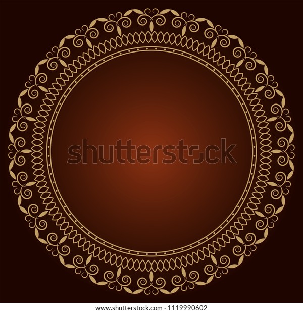 Decorative Golden Round Frame Design Floral Stock Vector (Royalty Free ...
