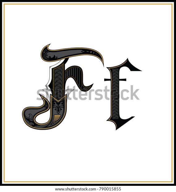 Decorative Gothic Letter F Small Capital Stock Vector (Royalty Free ...
