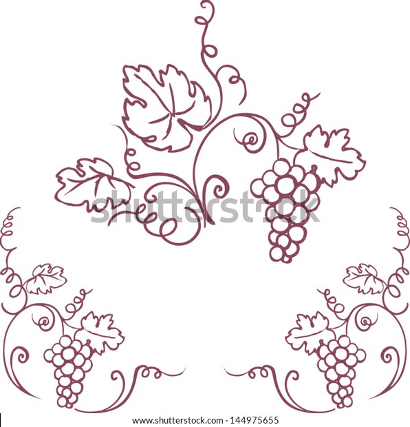 Decorative Grapes Vine Vector Ornament Stock Vector (Royalty Free ...